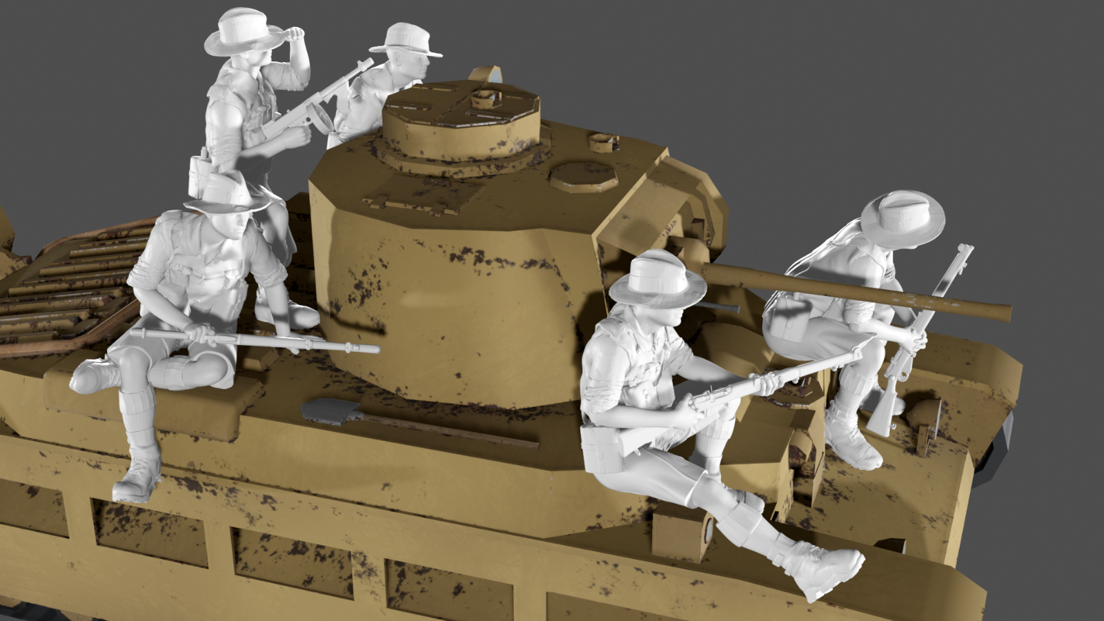 WWII Australian North Africa Tank Riders - 5 Figure Set | eBay