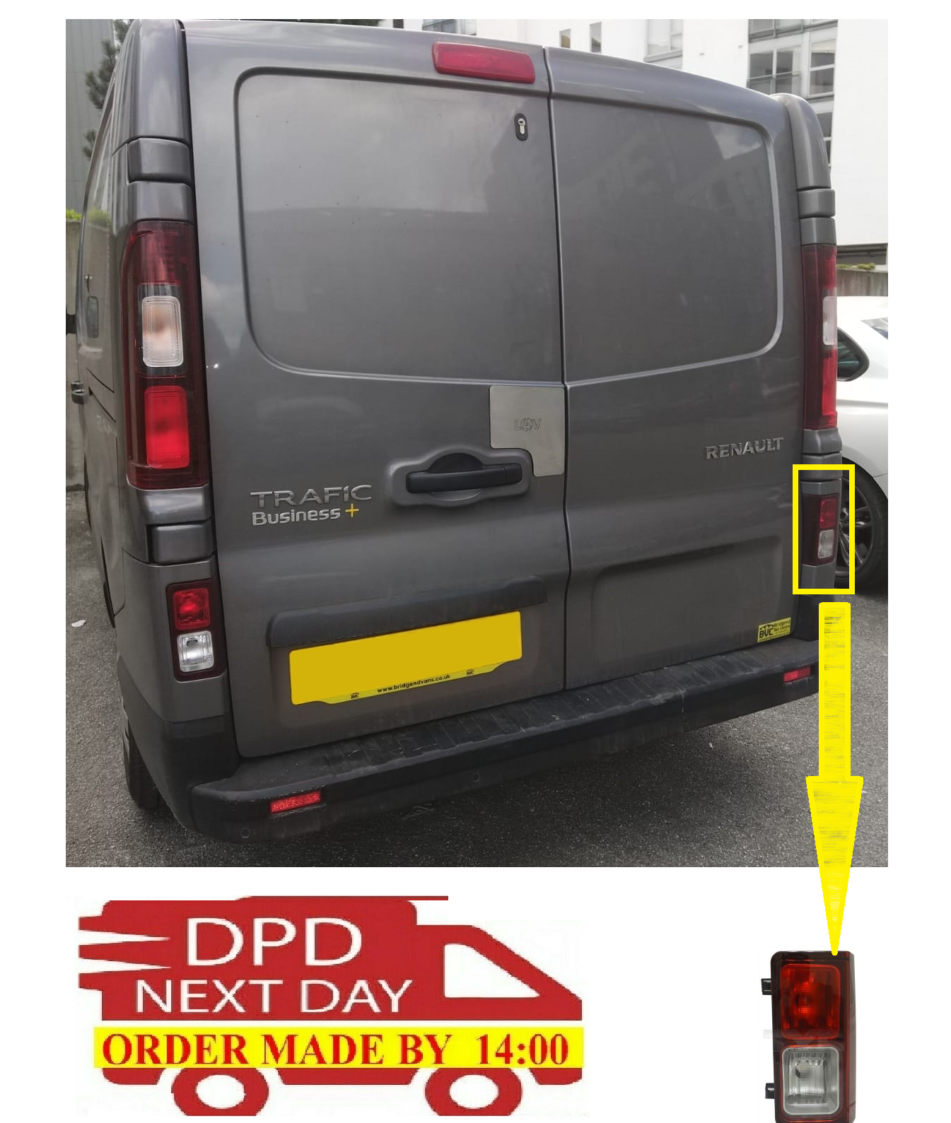 Renault Trafic 2016-2019 Rear Tail Light Fog Light Driver Side Off Side ...