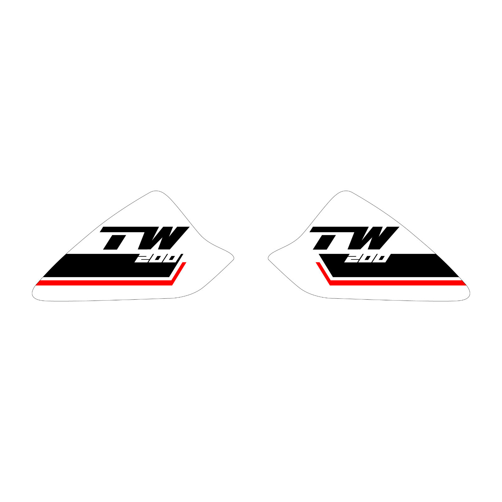 TW200 Tank Graphics 1987-2023 lines black/red white bg Free Shipping ...