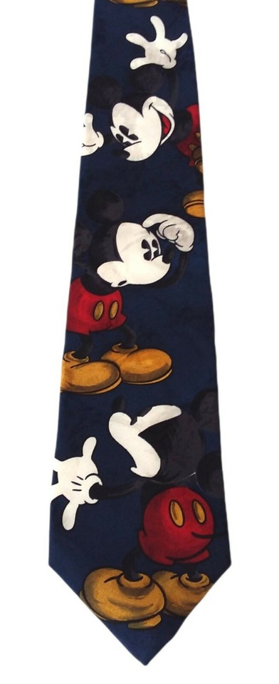 The Disney Store Tie 3 Large Mickey's Blue Mickey Mouse Silk Necktie ...