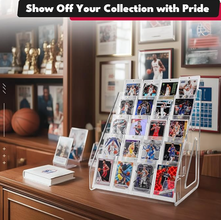 Trading Card Display Stand, 5 Tier Vertical Holder for Baseball ...