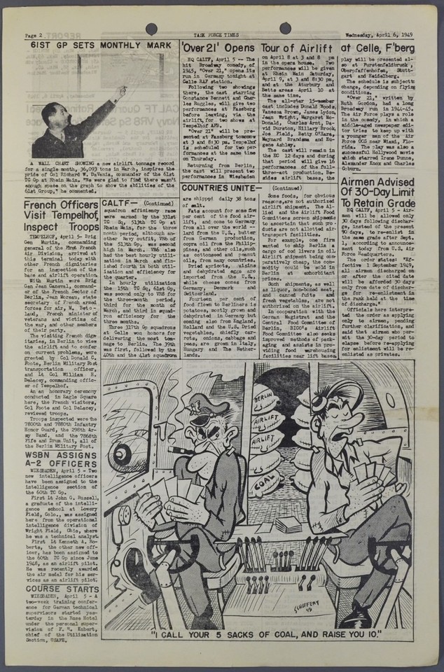 1949 COMBINED AIRLIFT TASK FORCE TIMES Military Newspaper VOL II NO 171 ...