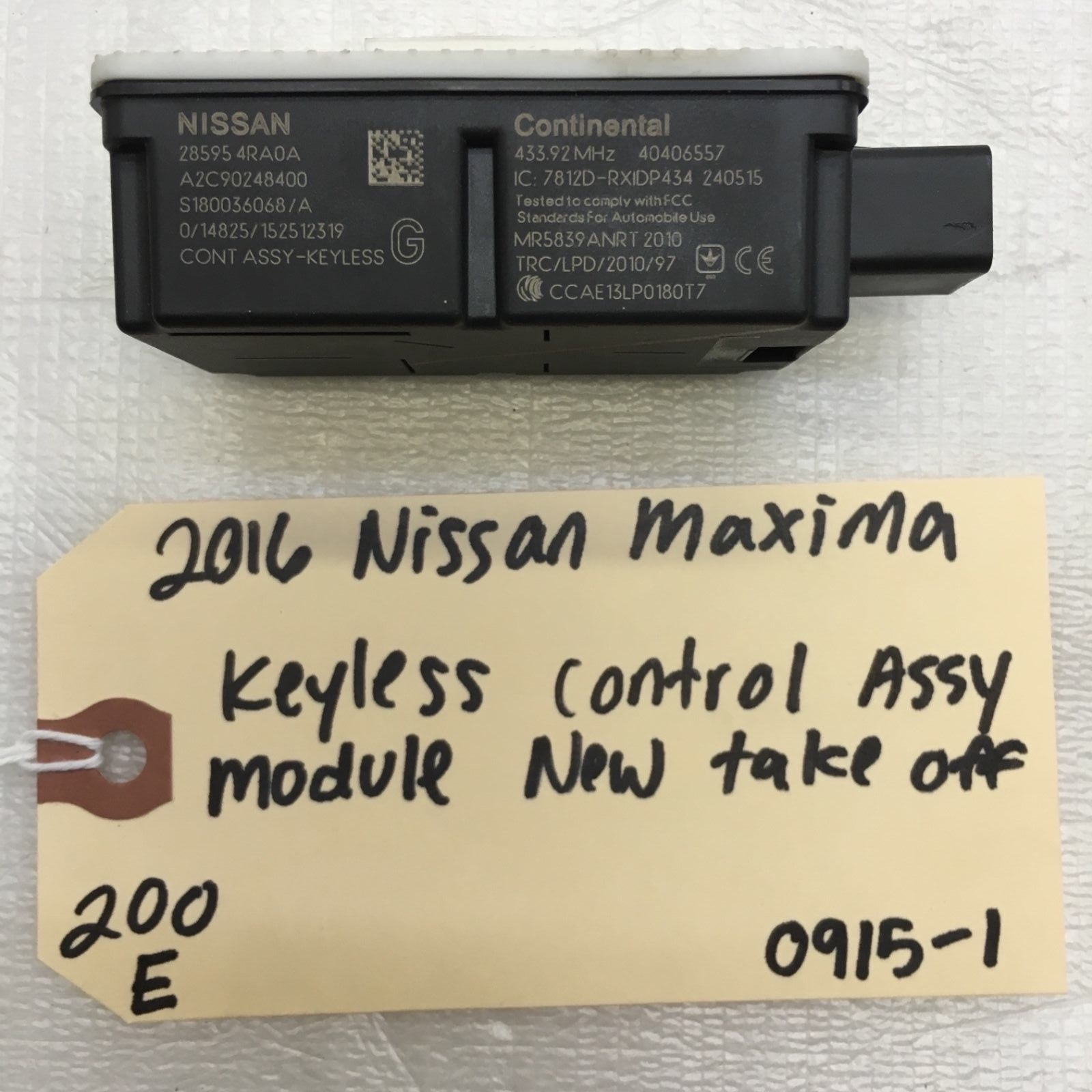 2016 2017 NISSAN MAXIMA OEM KEYLESS CONTROL ASSY MODULE 28595 4RA0A | eBay