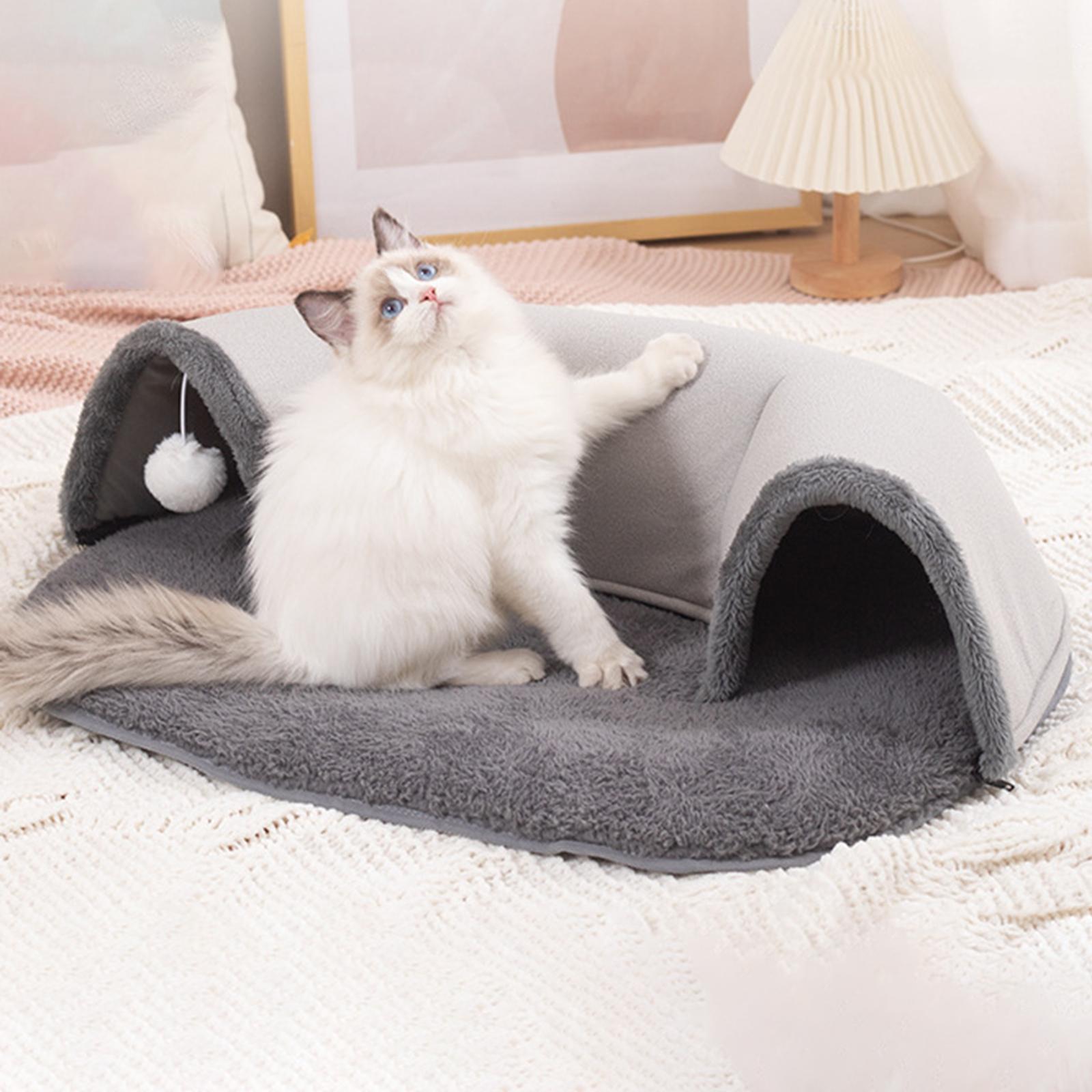 Cat Tunnel Soft Non Slip Portable Cat Tube Cat Bed for Kitten Cat Kitty ...