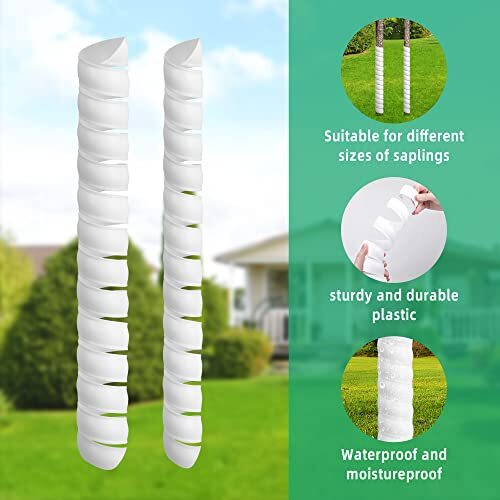 2 Pcs Tree Trunk Protector2 Size Plastic Spiral Tree Guardtree Bark ...