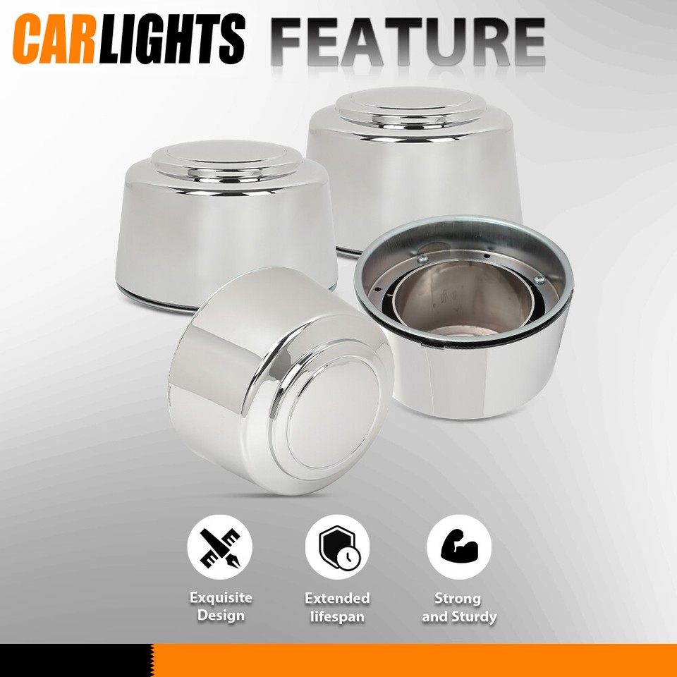 Fit For Ford Truck Van New 8 Lug 16 Inch Chrome Wheel Center Hub Caps ...