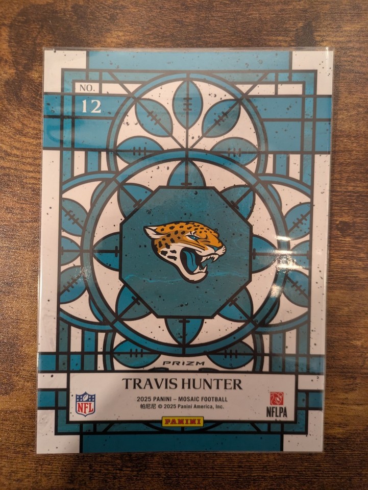 2025 Panini Mosaic Travis Hunter Jumbo Stained Glass RC # 12 Jaguars ...