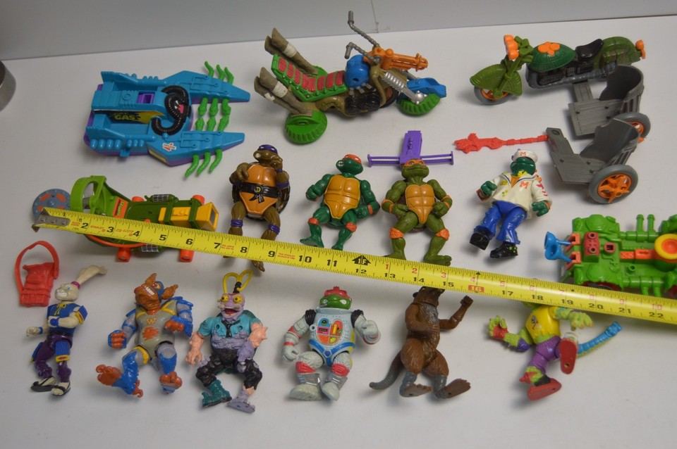 Vintage TMNT Lot Teenage Mutant Ninja Turtles & Vehicles Action Figures ...