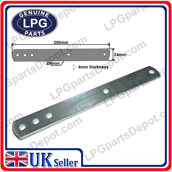 Metal FLAT BAR 200mm x 24mm x 4mm with D6 holes galvanised steel strong ...