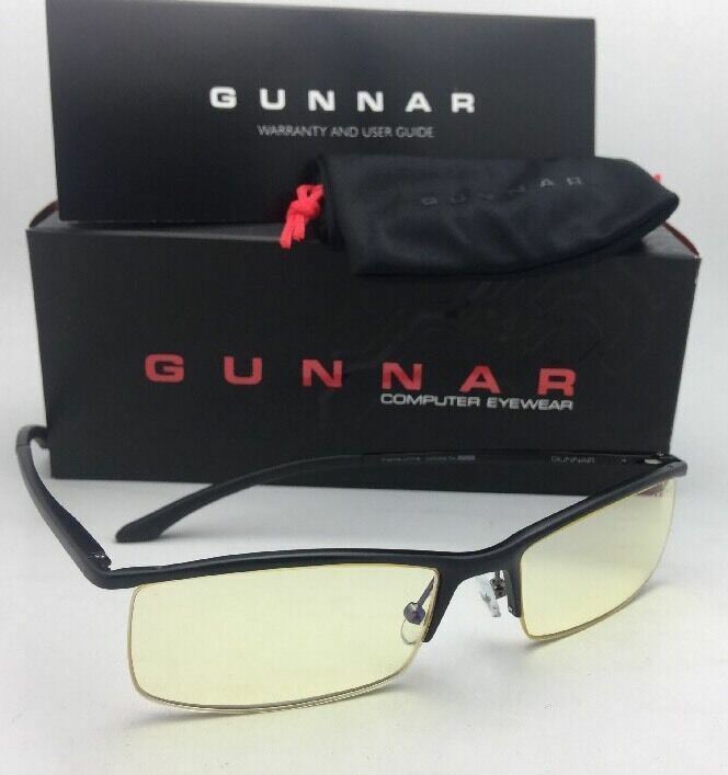 New GUNNAR Computer Glasses EMISSARY 55-18 Onyx Black Frames Amber ...