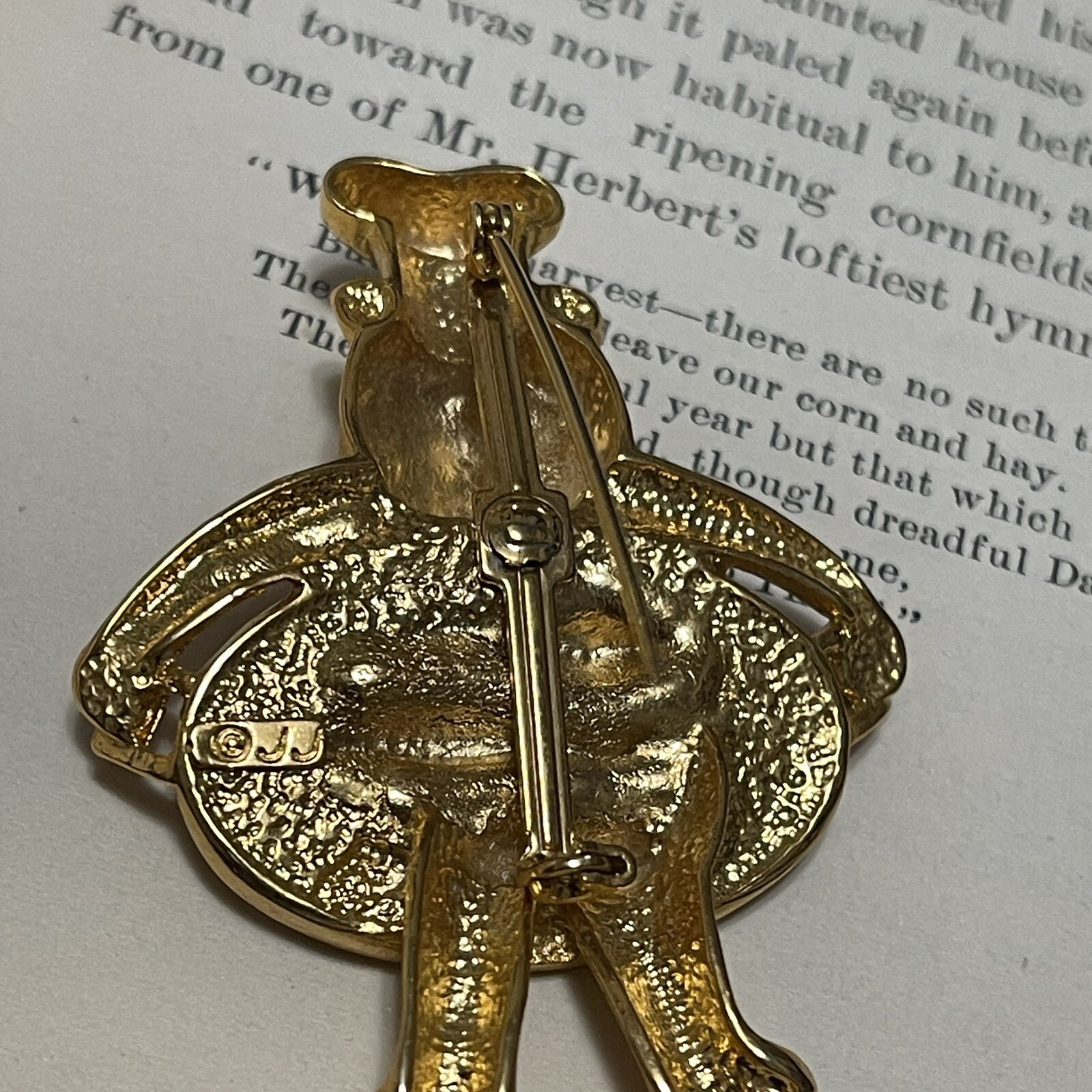 Vintage JJ Cat Chef Fishes On Platter Brooch Pin Gold Tone Whimsical ...