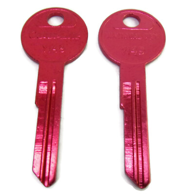 2-pc Y149 RED Anodized Aluminum Cole ColorLite Key Blanks ~ Chrysler ...