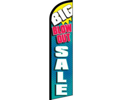 Big Blow-Out Sale Blue/Yellow/White Windless Banner Advertising ...