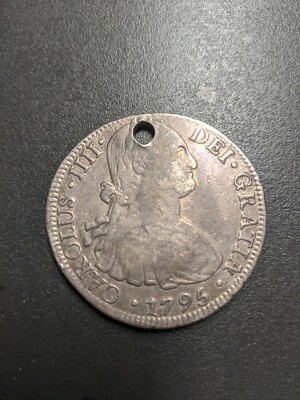 1795 Mexico FM 8R silver coin - holed | eBay