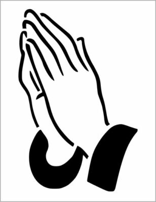 PRAYING HANDS Prayer Religious Church 8.5 x 11 Stencil Sheet NEW S499 ...