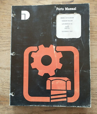 Dresser S3-5B S4-6B Tandem Rollers Parts Catalog Manual 59375- Form ...