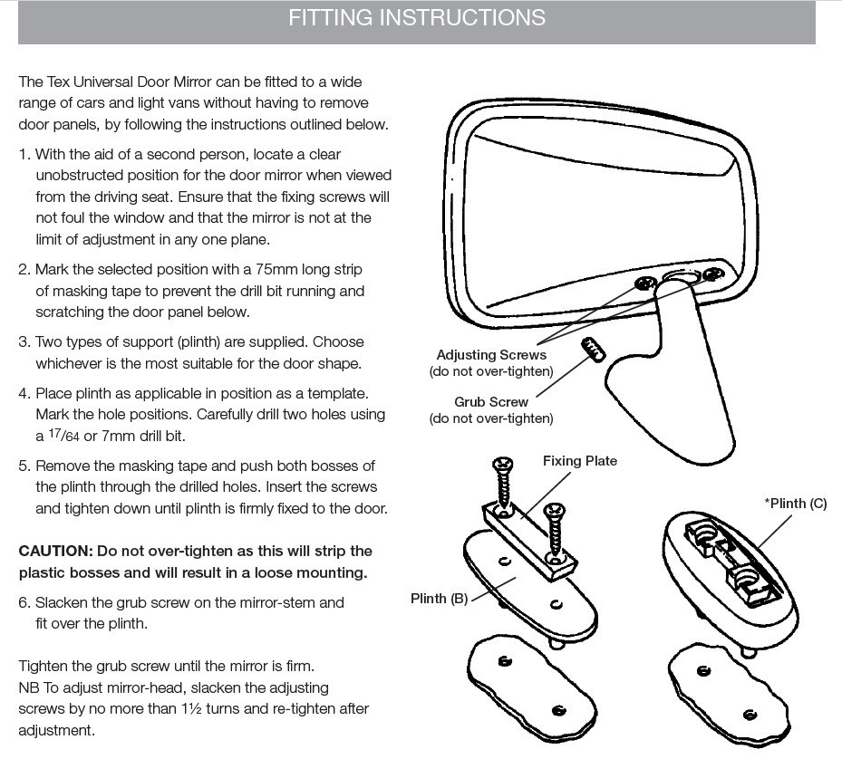 Pair of Tex Style Chrome Exterior Door Mirrors Classic Mini Car Ford MG ...