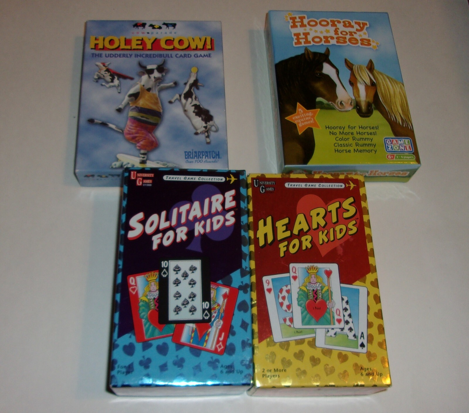 Lot Kids Cards Games Hooray for Horses, Holey Cow, Solitaire, Hearts ...