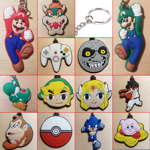 Video game keychains - Mario Zelda Link Pokemon Sonic Nintendo Sega ...