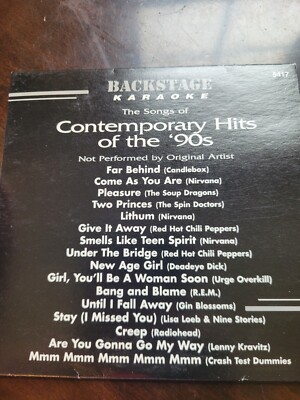 BS5417 CONTEMPORARY HITS 90'S SONGS BACKSTAGE KARAOKE CDG DISC | eBay