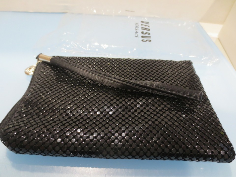 Versus by Versace Women's Slim Black Clutch Wristlet Wallet with ...