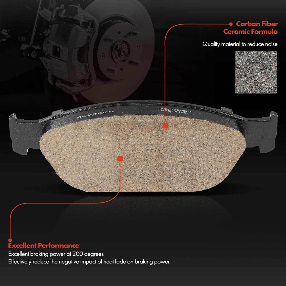 Front LH & RH Ceramic Brake Pads for Audi A6 12-19 Quattro A7 Quattro ...