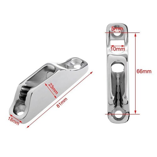 2pcs Boat Rope Clam Cleat 18 x 82mm Stainless Steel Rope Cleat for 3 to ...