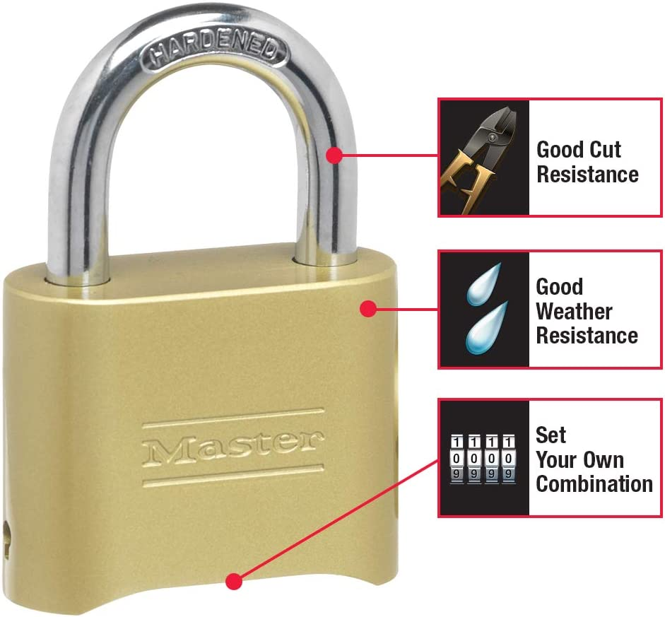 Master Lock 175 Set Your Own Combination Padlock, Brass Finish | eBay ...