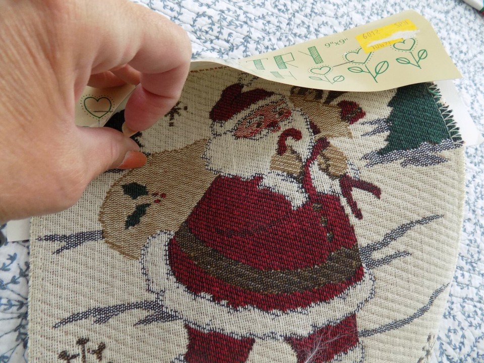 Tapestry Patch Tapestry Square ~ Jolly Santa ~ 9' X 9" ~ New | eBay
