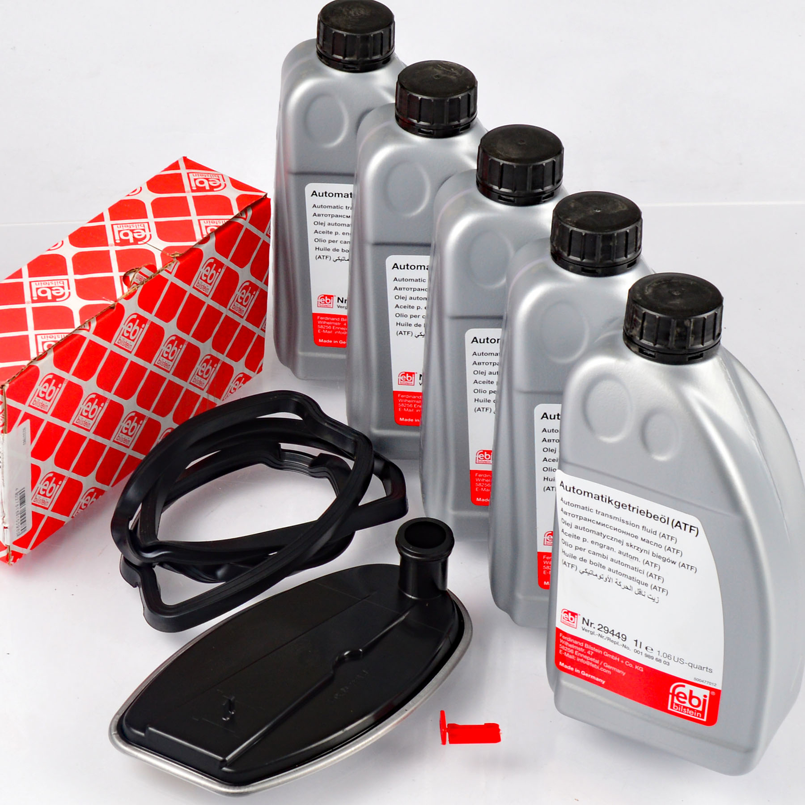 FEBI 10098 Hydraulikfiltersatz + 5x 1L Öl für Mercedes ...