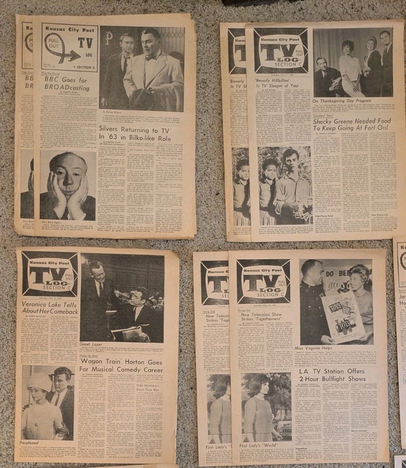 Vintage Lot of 23 Issues 1962 Kansas City Post TV Log Newspapers | eBay