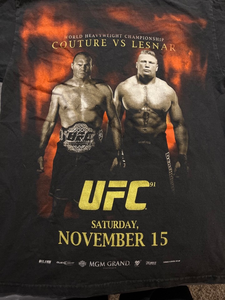 UFC 91 event shirt small Brock Lesnar Randy Couture | eBay