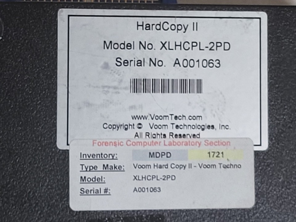 HardCopy II Forensics Hard Drive Duplicator ATA/IDE XLHCP-2PD VOOM ...
