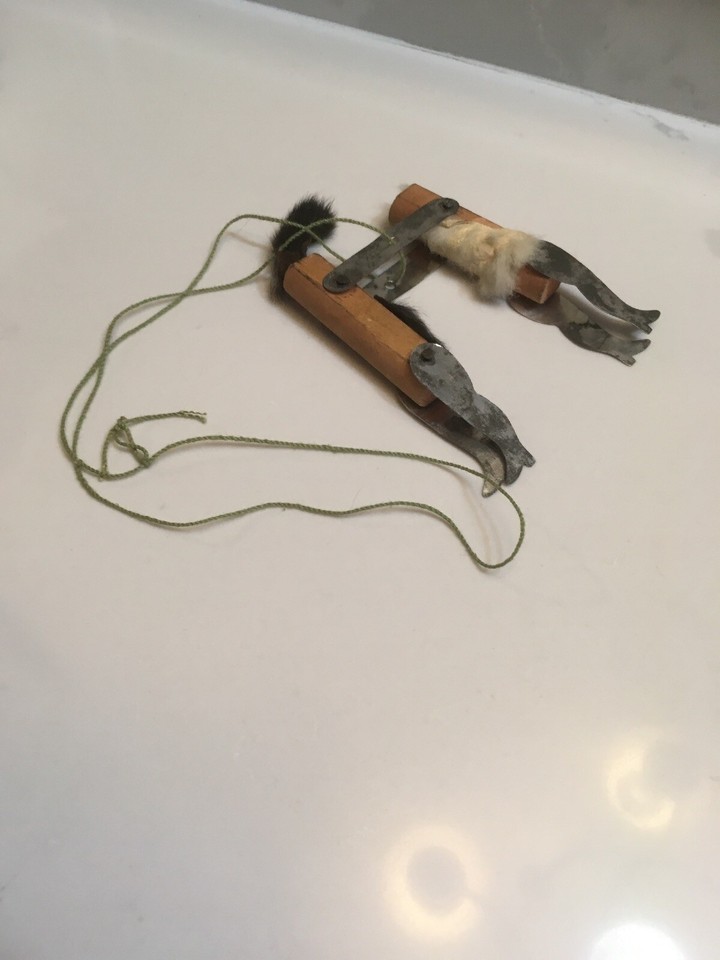 Rare Vintage Antique Wooden Dancing Doll Tin/String/Fur 100 Years Old ...