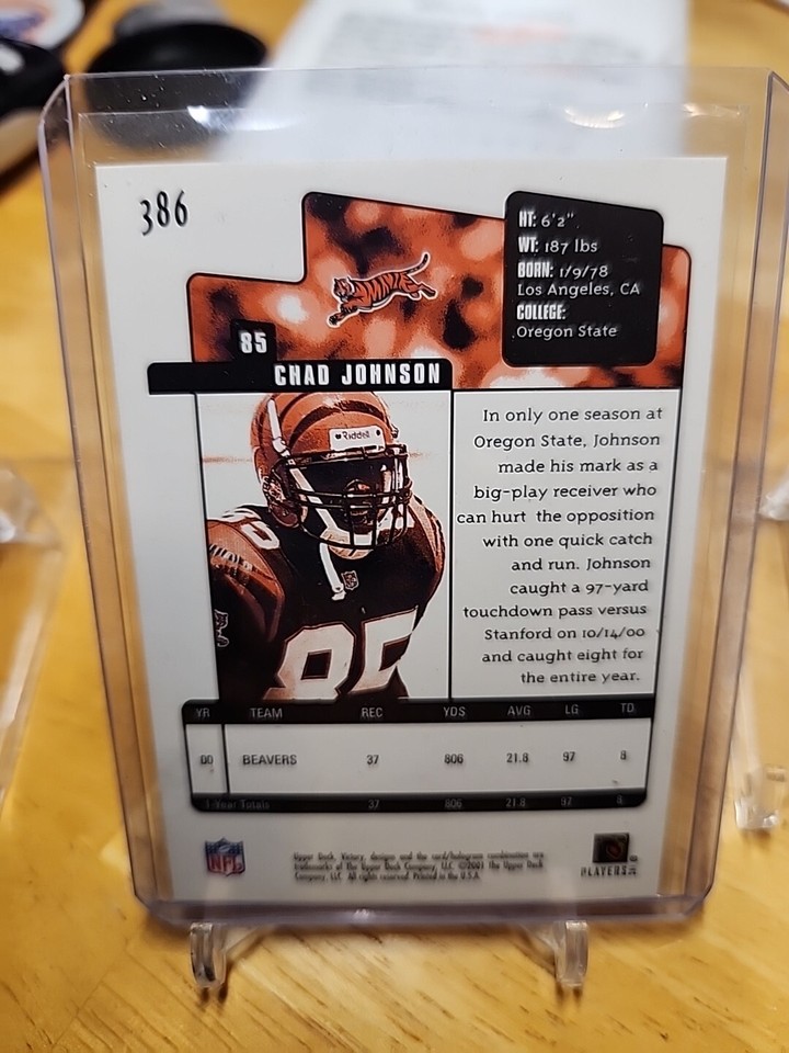 2001 UPPER DECK VICTORY ROOKIE CARD #386 CHAD JOHNSON | eBay