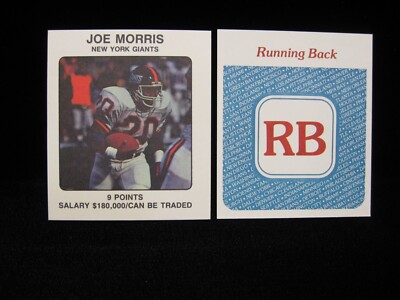 1989 Joe Morris New York Giants NFL Franchise Game Card 1ct | eBay