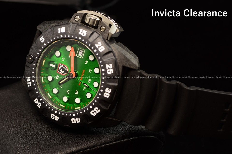 Luminox Mens Scott Cassell Deep Dive 45mm Chronograph GREEN DIAL Black SS Watch | eBay