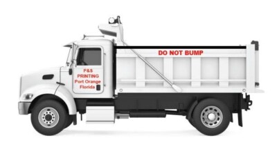 Do Not Bump (1 Pair) Tri-Axle Dump Truck Side RED Decal Sticker 3" x 20 ...