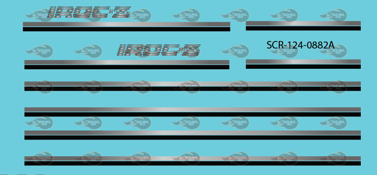 1/24 'Camaro "IROC-Z" Silver/Black Stripes Decal SCR-124-0882A | eBay