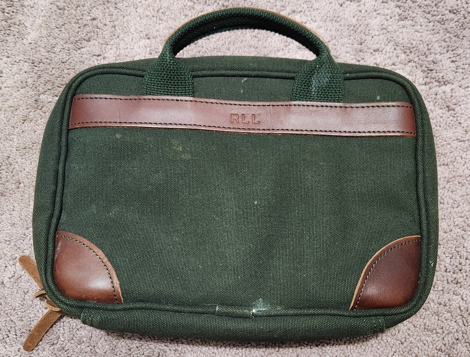 Orvis Battenkill Travel Hanging Toiletry Bag Dopp Kit Canvas & Leather ...