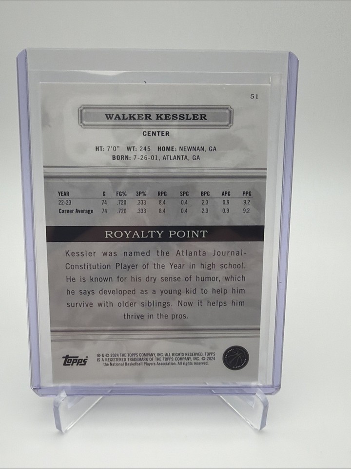 2023-24 Topps Royalty Collection Walker Kessler #37/99 Jazz | eBay