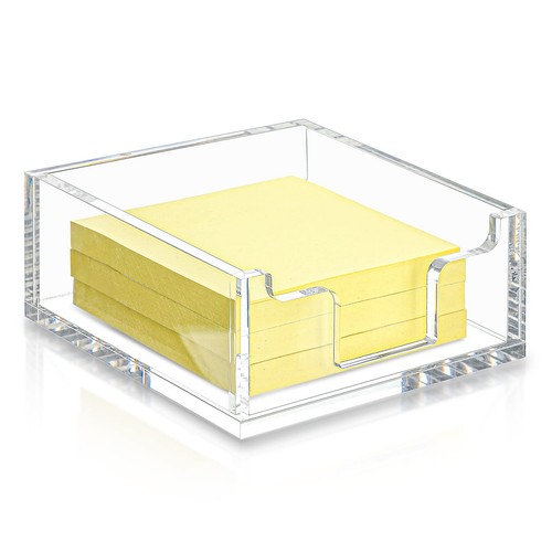 Acrylic Sticky Note Holder 3.94 x 3.94 Clear Acrylic Notepad Holder ...