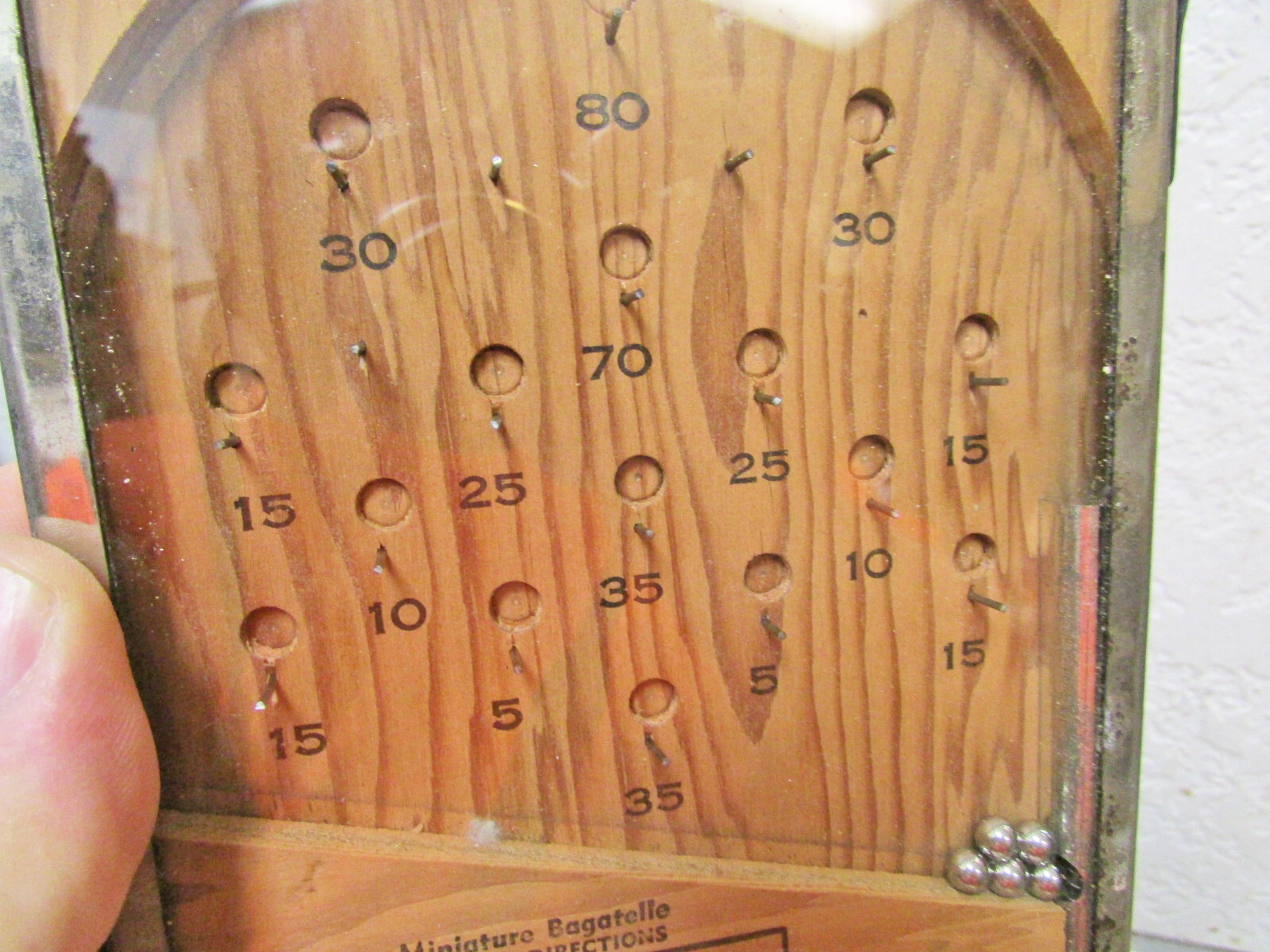 antique early 1900s Bagatelle hand held pinball game by T Cohn Brooklyn ...