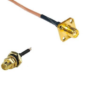 RG316 SMA FEMALE FLANGE to RP-SMA Female O-Ring RF Cable Rapid-SHIP LOT ...