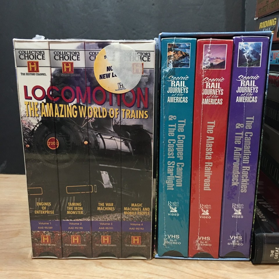 Lot of 20 Locomotive Railroad Steam Train VHS Tapes Travel Railway ...