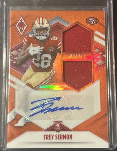 2021 Panini Phoenix Trey Sermon RPS Dual Jersey Patch Auto /125 Orange ...