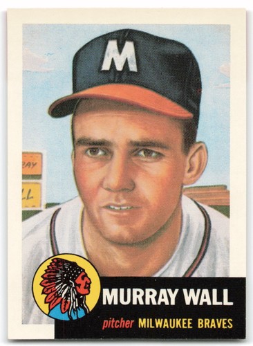1991 Topps Archives 1953 #217 Murray Wall Bio white text Braves ...