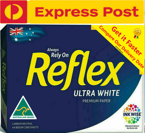 Reflex A4 Ultra White Copy Paper 80gsm 500 Pages Sheets 1 Ream EXPRESS ...