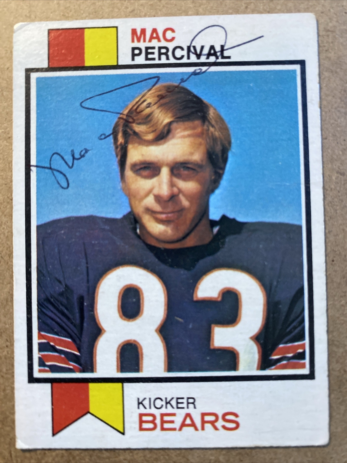 MAC PERCIVAL 1973 Topps #512 SIGNED Autographed Card CHICAGO BEARS | eBay