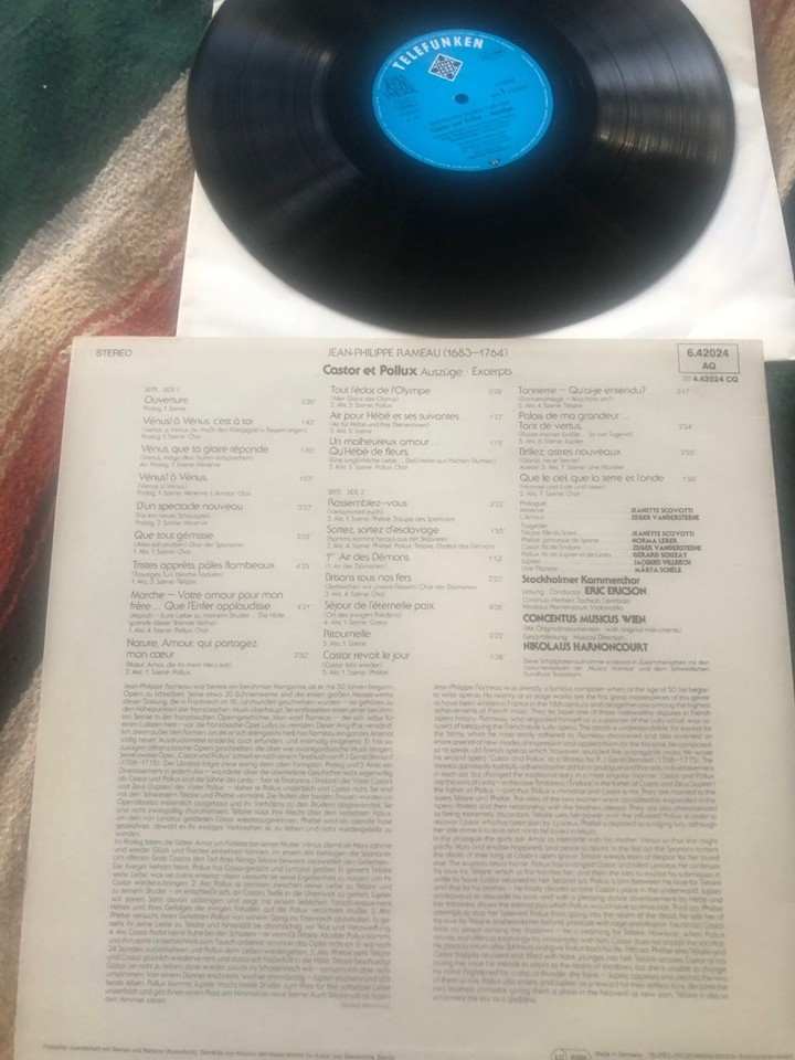 Telefunken LP 6.42024 AQ: Rameau - Castor et Pollux (excerpts ...